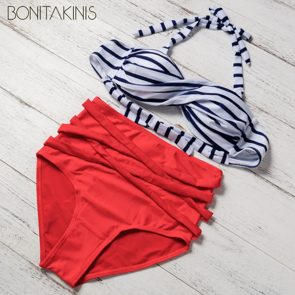 Bonitakinis Brand Swimsuits Striped Tops Brazilian Biquini Bodysuits