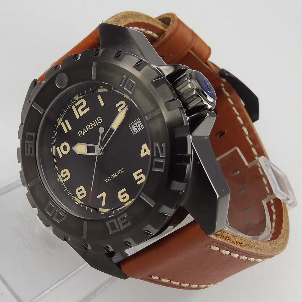 45mm parnis black dial PVD Romantic Sweet gifts Luminous Marks 21 ...