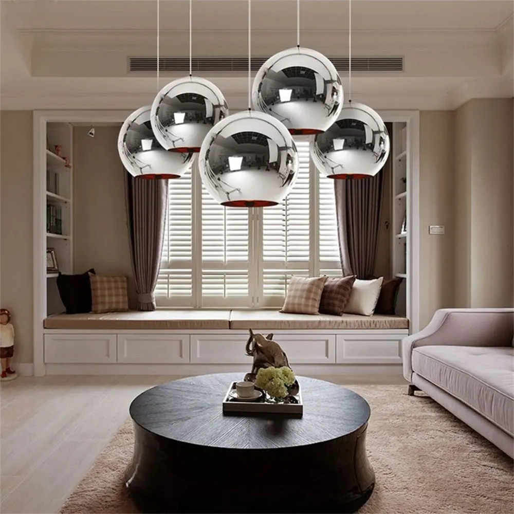 Modern Tom Dixon Electroplated Golden Ball Pendant Lights Glass LED ...