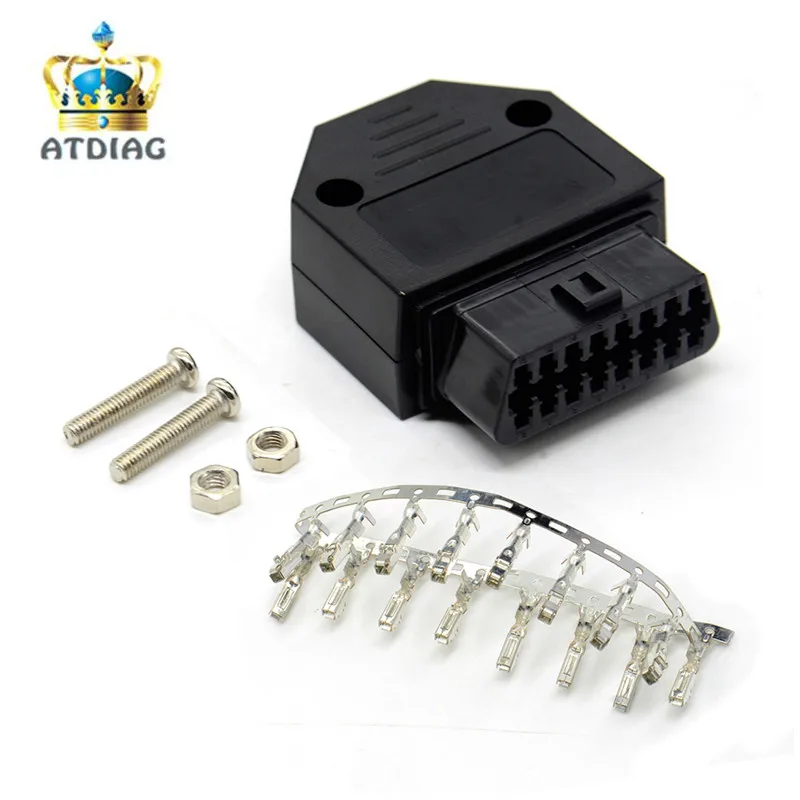 Universal OBDII OBD2 16Pin Female Connector OBD II Female Plug Adapter ...