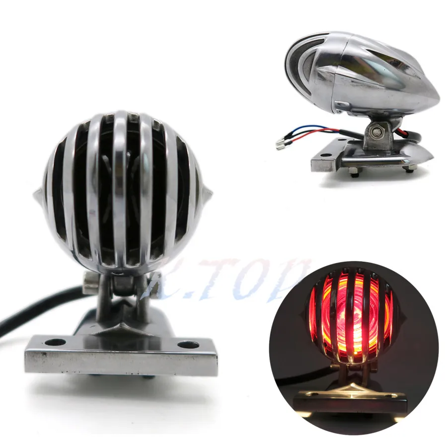 Old School Chrome Polished Retro Metal Grill Tail Light Torpedo For ...
