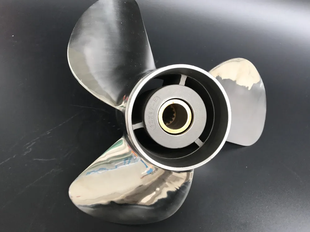13-1-4x17-For-90HP-140HP-EVINRUDE-propellers-STAINLESS-STEEL-Propeller ...