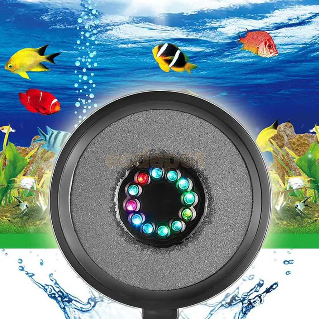 Underwater Aquarium LED Light, Fish Tank Air Bubble RGB Color Changing ...