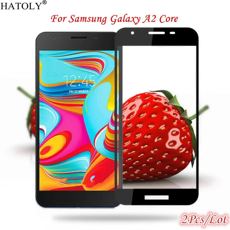 2Pcs Glass For Samsung Galaxy A2 Core Tempered Glass Screen Protector ...