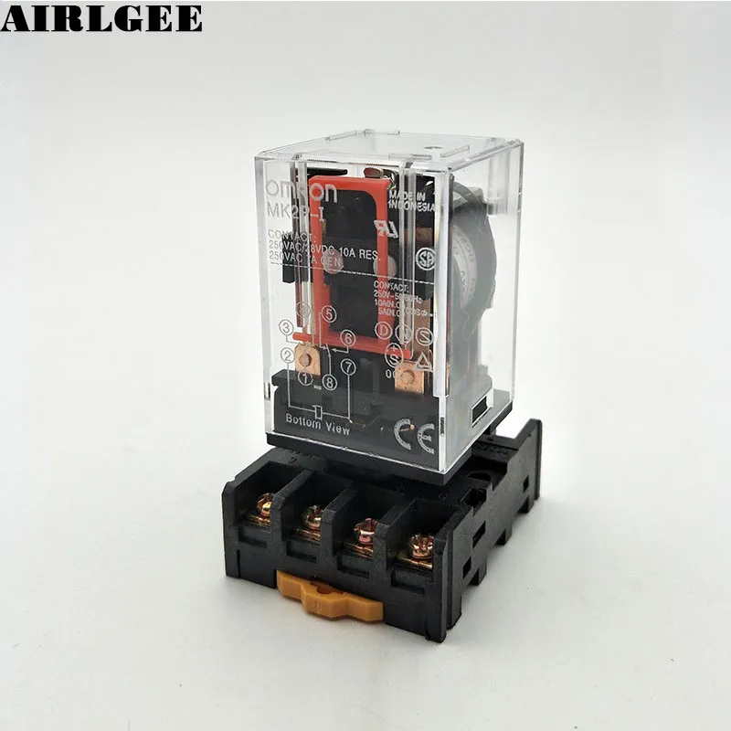Industrial Dc 24v Coil 2no 2nc 8 Round Pin Electromagnetic Power Relay ...