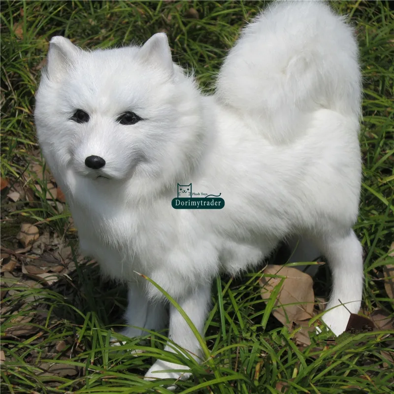 Dorimytrader Animal de peluche Samoyed, juguete de simulación de ...