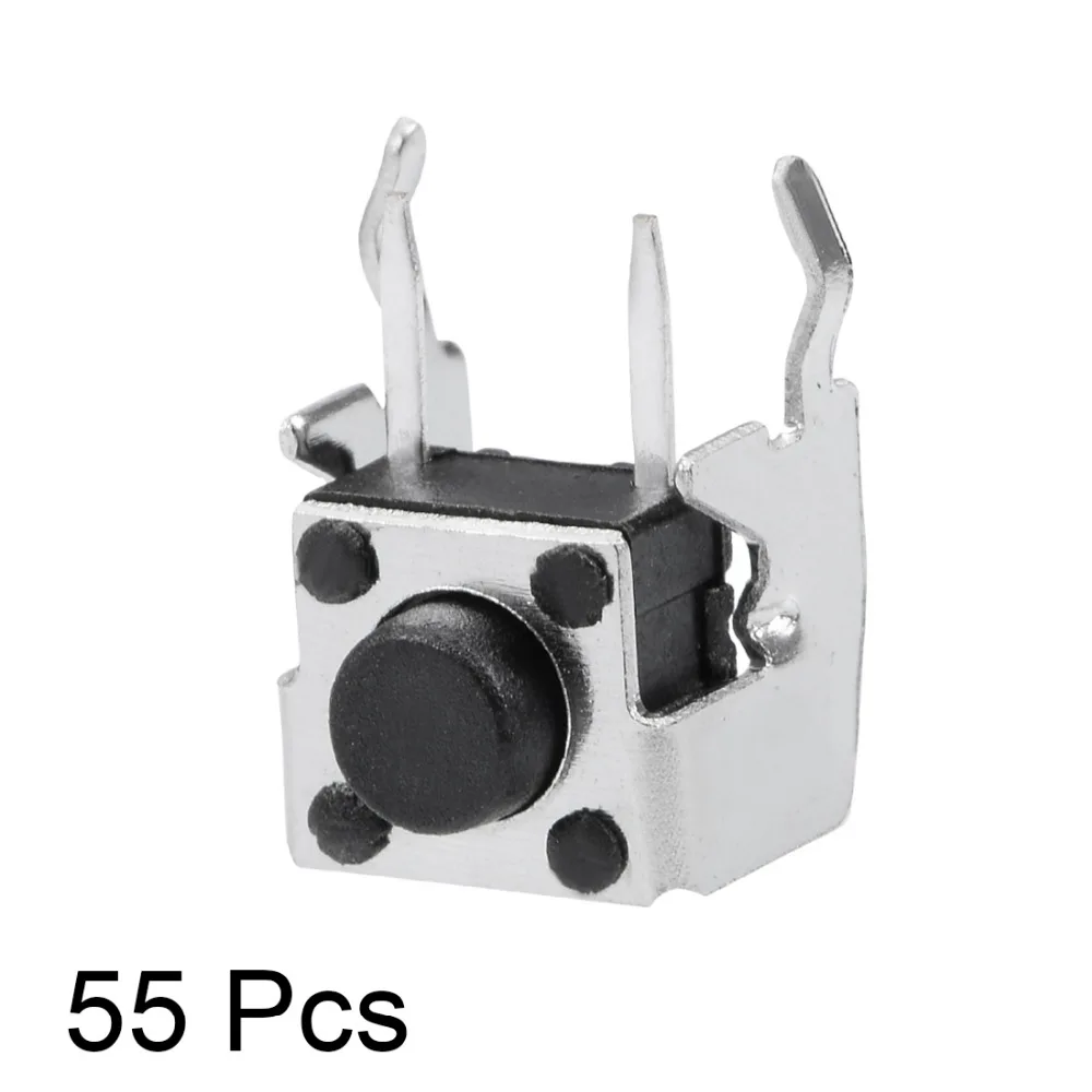 Uxcell 55pcs Momentary Pcb Side Mounting Fixed Bracket Push Button Push Button Tact Tactile