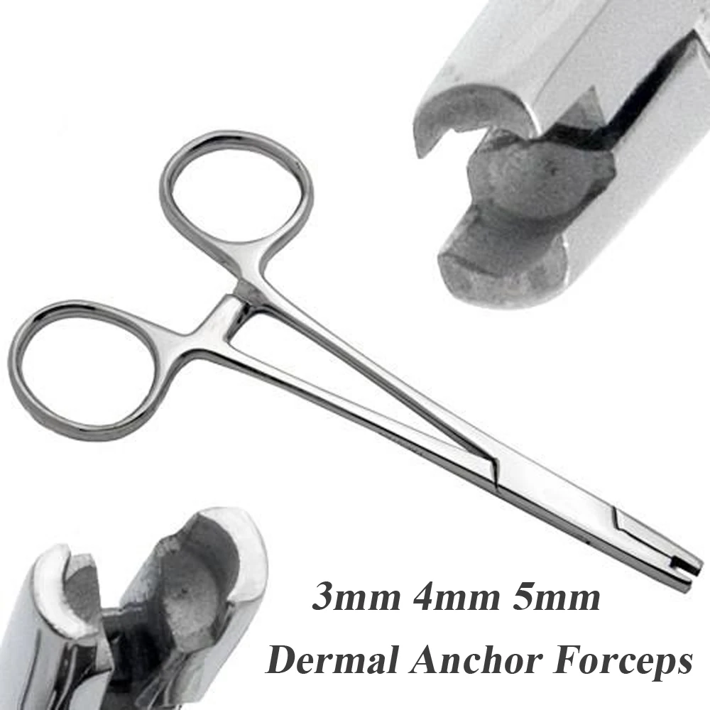 Sterile-Surgical-Steel-Dermal-Anchor-Forceps-Professional-Dermal-Disc ...