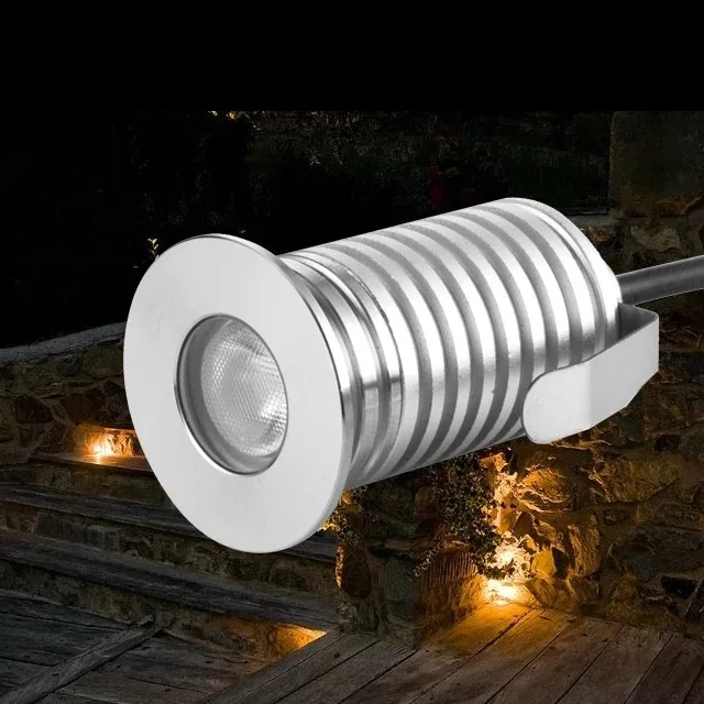 12PCS 1W 3W IP67 Outdoor Waterproof Round LED Step lights LED ...