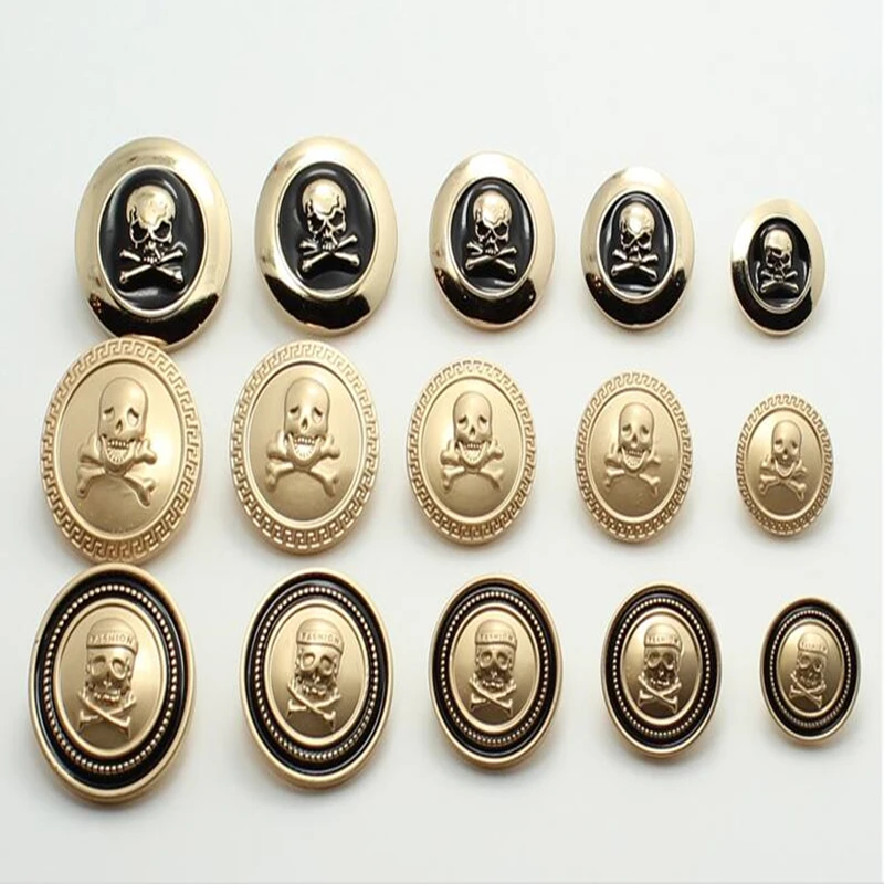5pcs/lot High grade metal buttons sewing accessories skull and ...