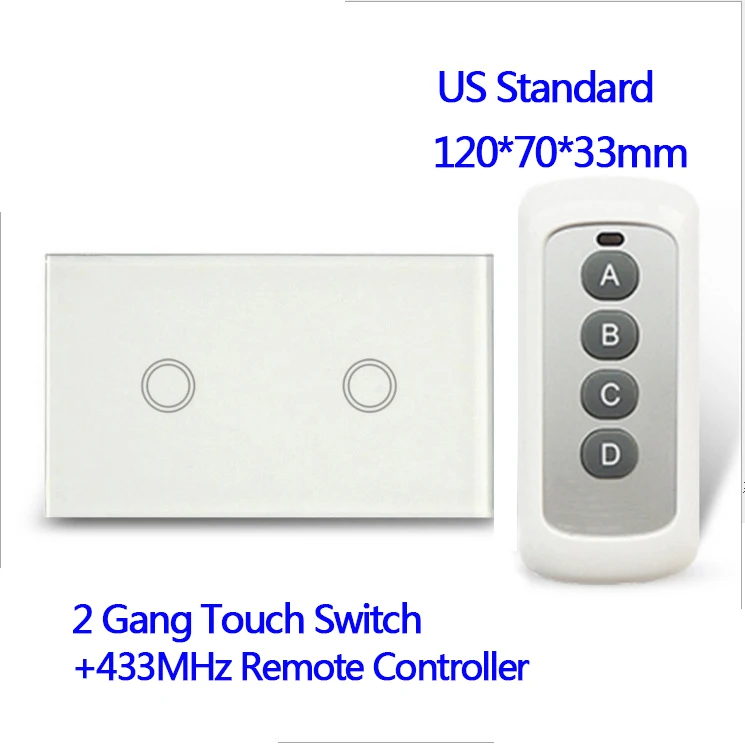 110V Remote control Wall Touch Switch With Pilot Luxury White Crystal ...