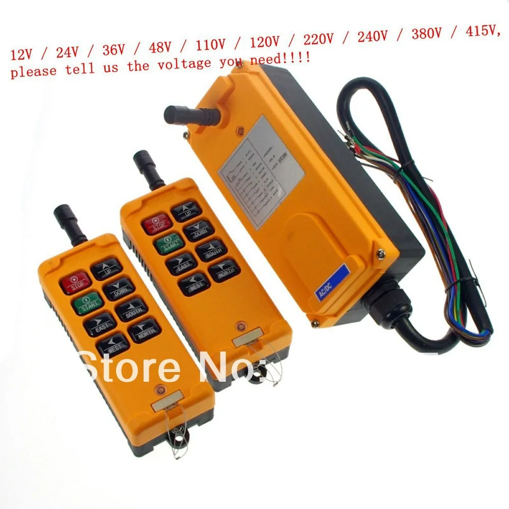 8 Channels 2 Transmitters 1 Speed Control Hoist Crane Radio Remote ...