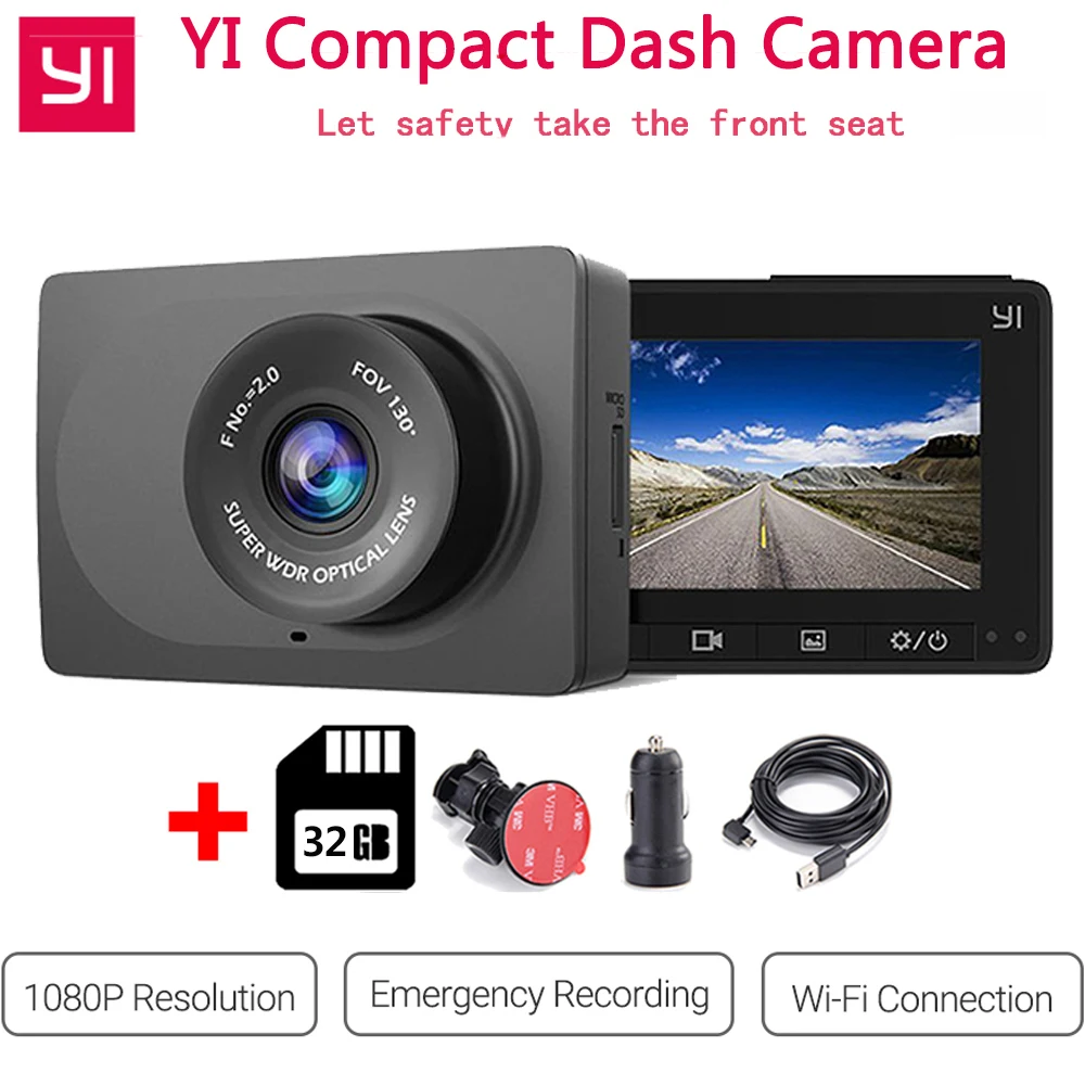 Xiaomi YI Compact Dash Camera 1080p Full HD Car Dashboard Camera 130 ...