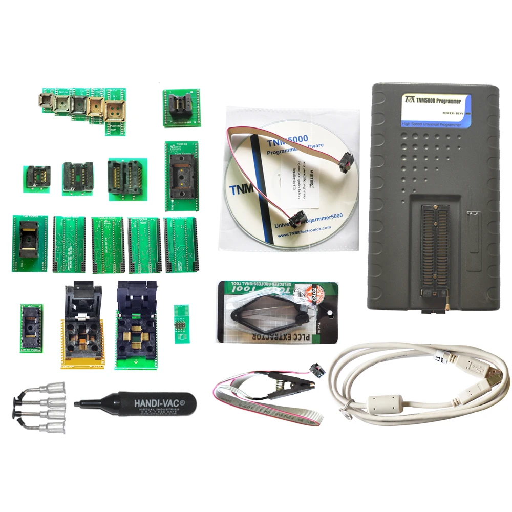 Programador grabador TNM5000 USB EPROM + 15 enchufes, compatible con labtop IO, programación ...