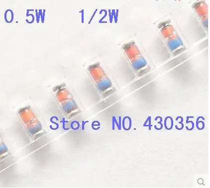 100pcs LL34 1/2W Zener diode ZMM2V 2V2 2V4 2V7 3V 3V3 3V6 3V9 4V3 4V7 ...