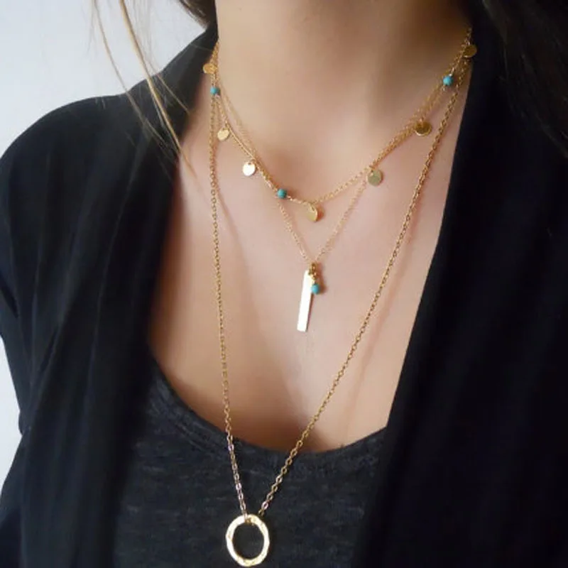 Women Cheap Jewelry New Initial Lariat Necklace New Multi Layer ...