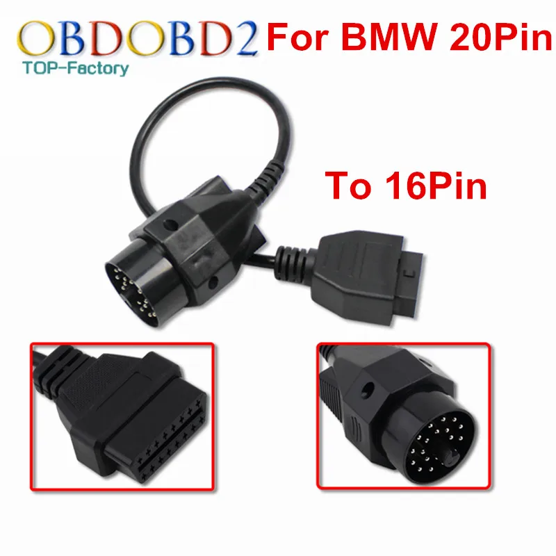 100% Brand New For BMW 20 Pin To OBD2 16 Pin Diagnostic Cable Connector ...
