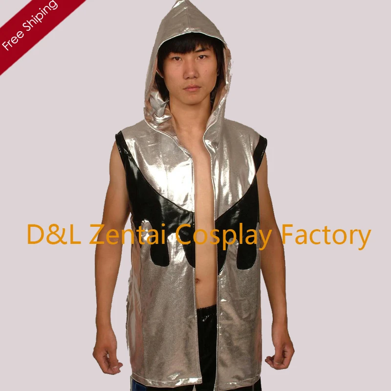 Free Shipping DHL 2016 Halloween Cool Shiny Metallic Hooded Vest For ...