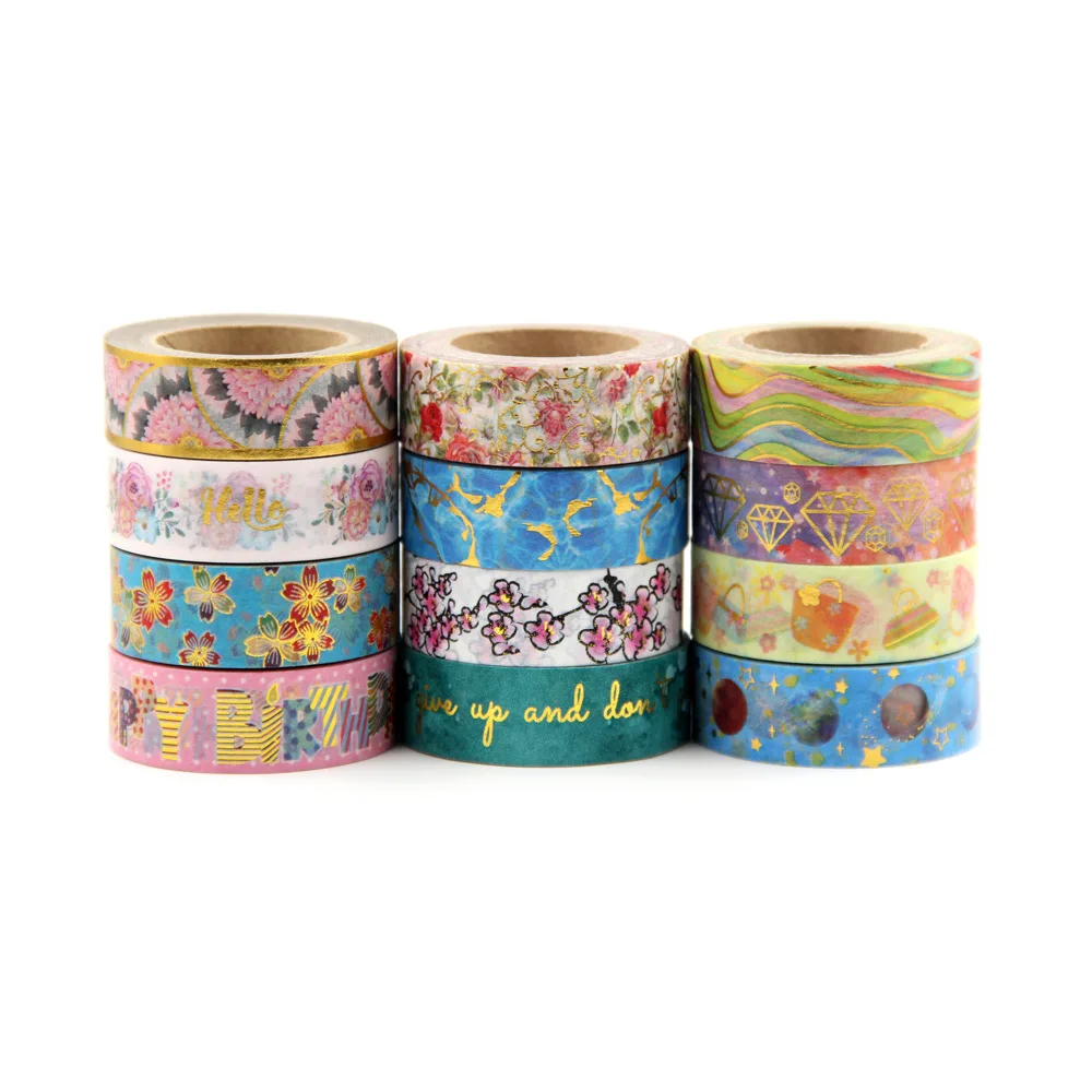 Top 26 designs Foil Washi Tape Hand Tear Decorative DIY Paper Tape ...