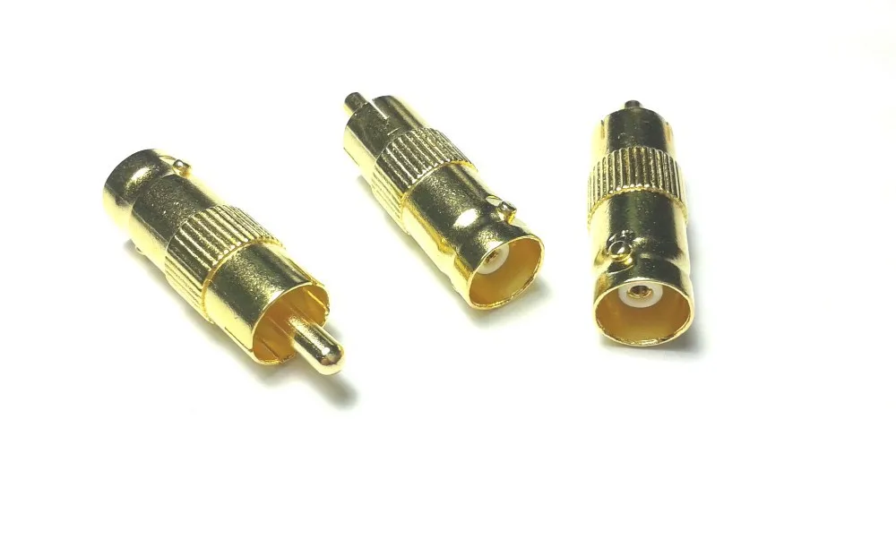 10pcs Gold plated BNC Female RCA Phono Male Adapter for DVR CCTV Video ...