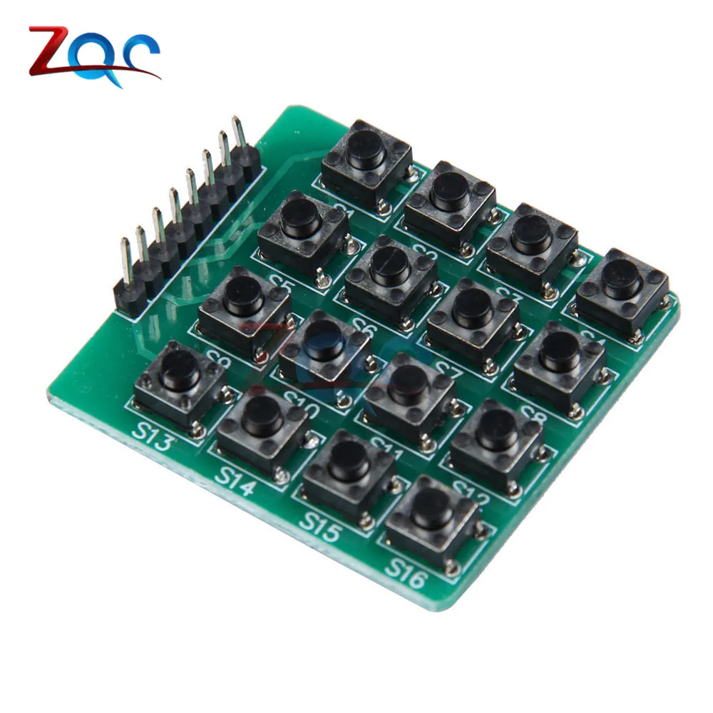 8pin 4x4 44 Matrix 16 Keys Button Keypad Keyboard Breadboard Module Mcu For Arduino Diy Kit In