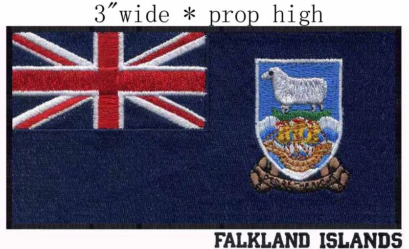 Falkland Islands Flag 3" wide embroidery patch for scout/bolsas/white sheep|embroidery patch ...
