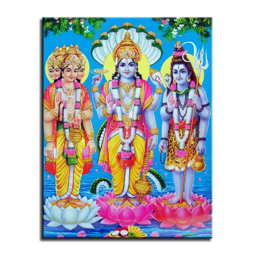 Ancient Indian holy temple worship gods Hindu deities painting Home ...