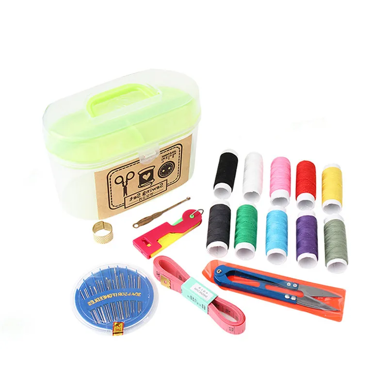 Household Supplies Portable Sewing Kit Travel Plastic Sewing Set Case ...