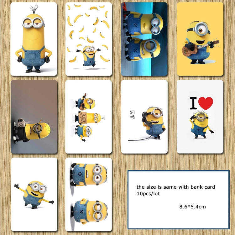 (10 pcs/lot) Card Stickers Despicable Me Bob Kevin Stuart Animal ...