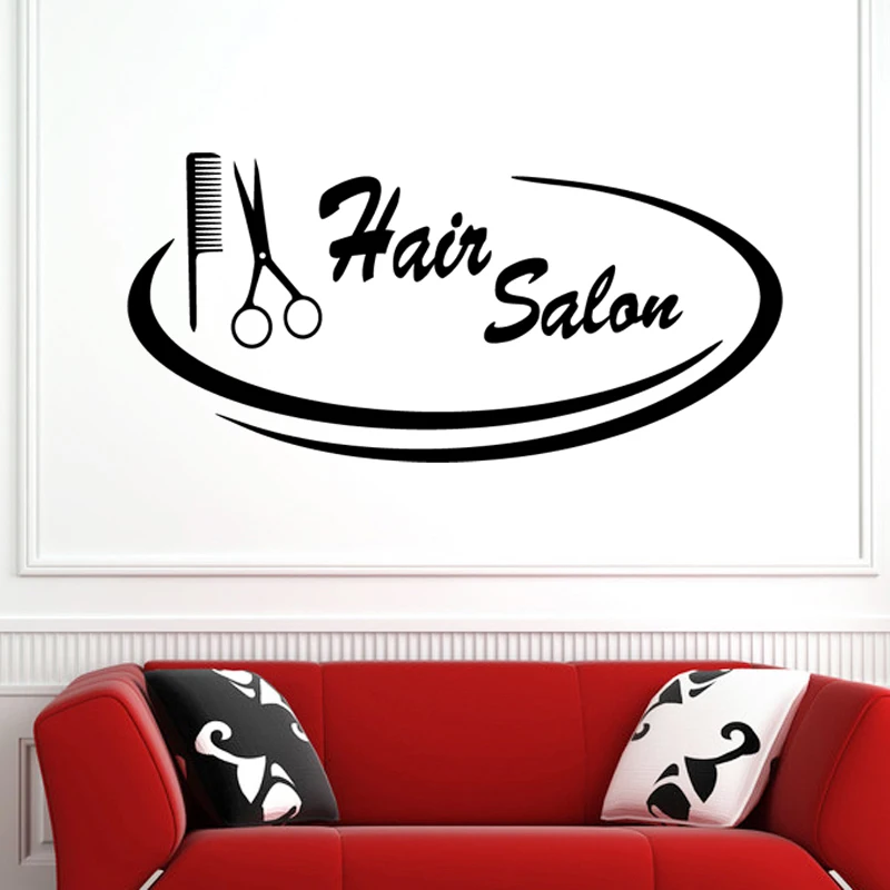 Scissor Hair Salon Sticker Hairdresser Decal Barber Shop Posters Vinyl