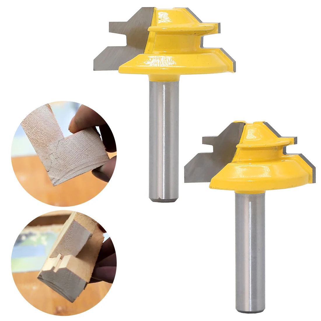 45 Degree Lock Router Bit 8mm Shank Woodworking Tenon Milling Cutter ...