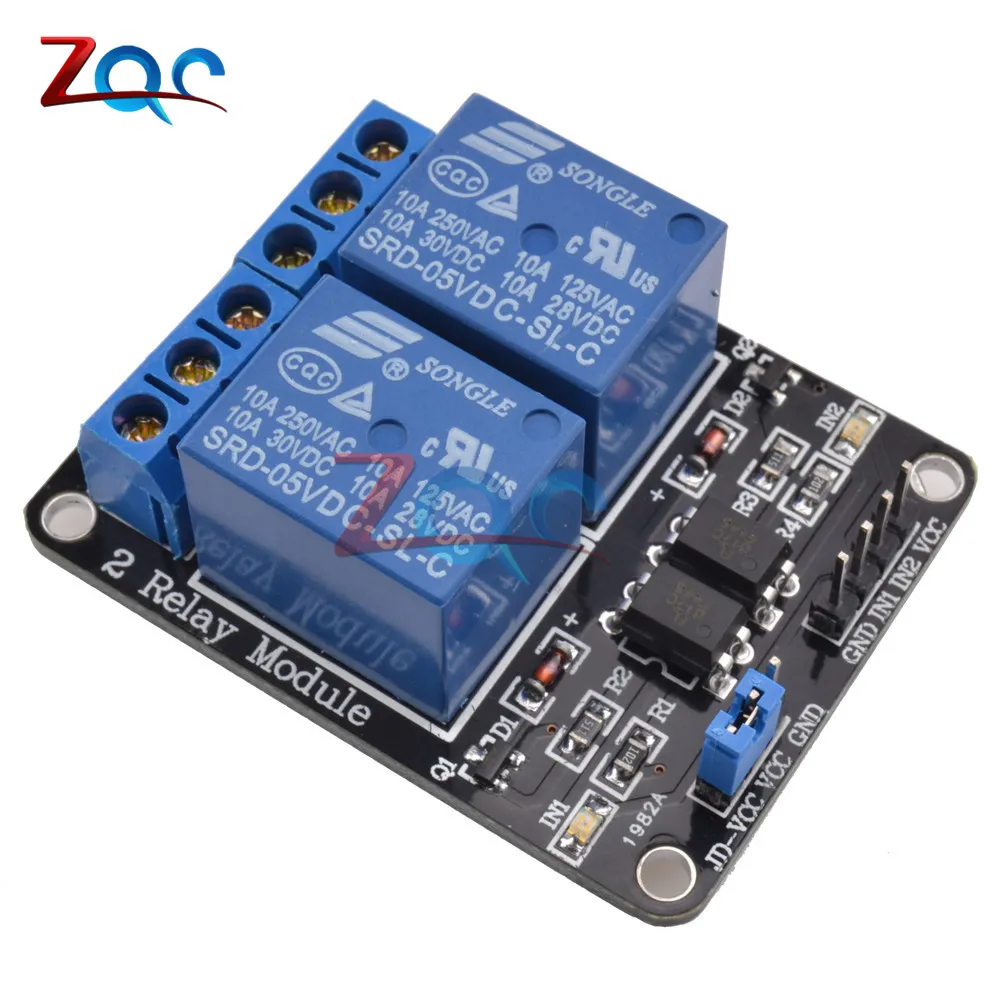 Escudo de módulo de relé de dois/2 canais, atualização 24v para arduino ...