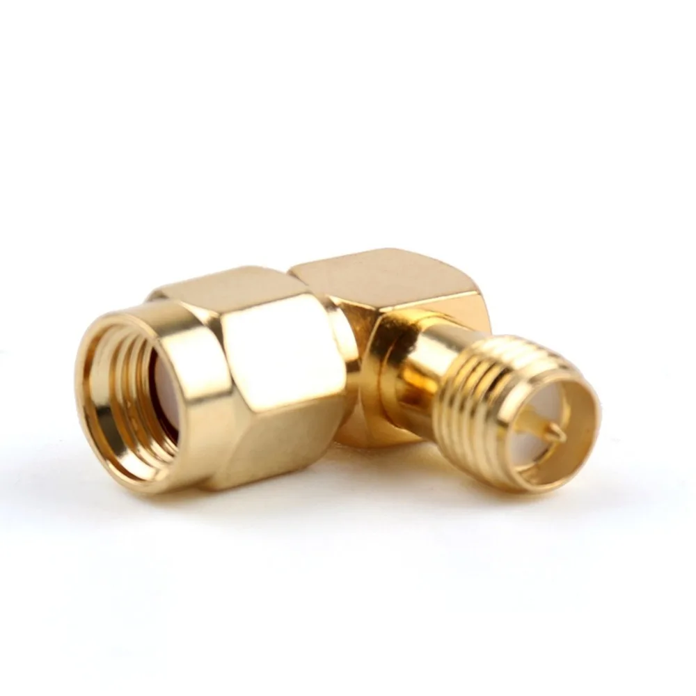 10Pcs 90 Degree RP SMA Male to RP SMA Female RF Adapter Right Angle Coax Coaxial Connector M/F ...