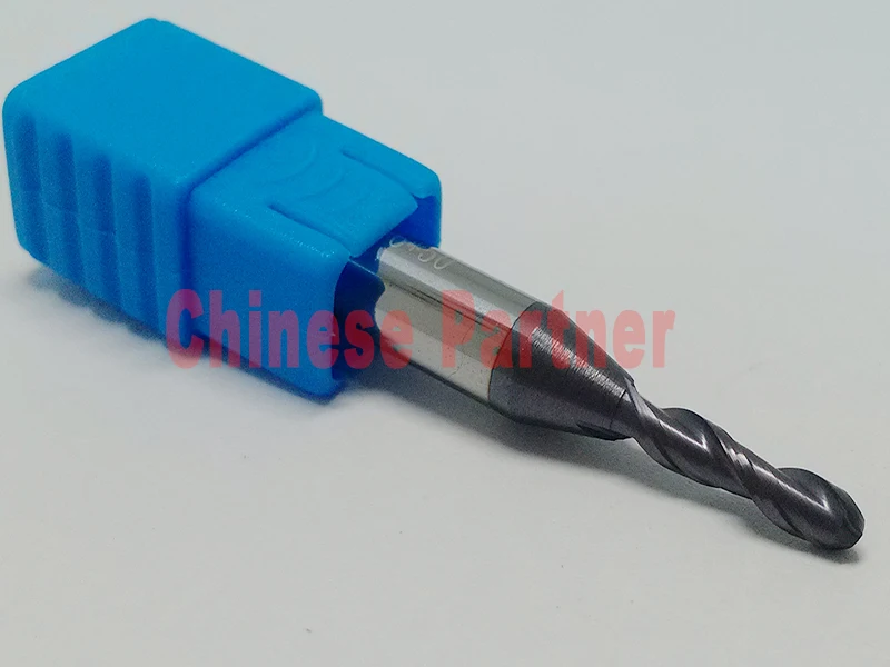 3pcs radius=1.5mm hrc60 R1.5*12*D6*50 2 Flutes Ball nose end mill ...