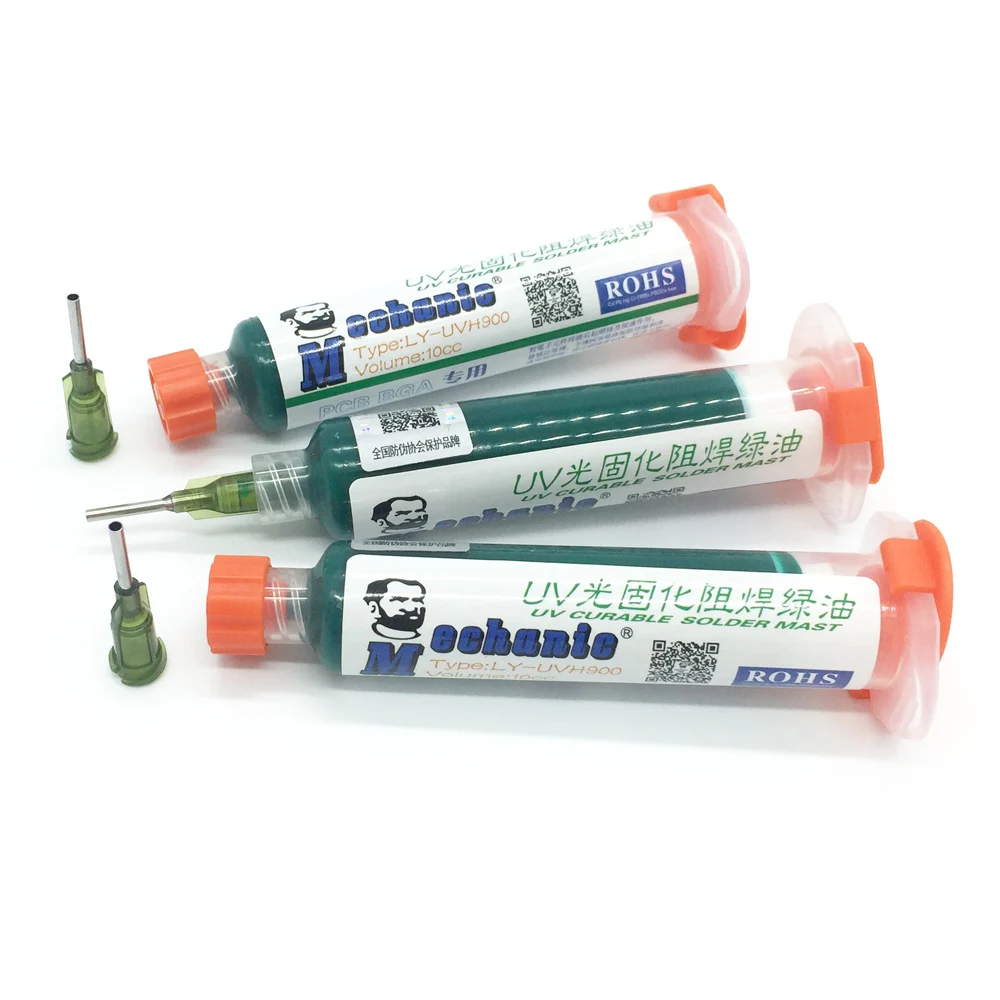 3pcs-lot-MECHANIC-10ML-GREEN-UV-SOLDER-MASK-PCB-BGA-PAINT-PREVENT ...