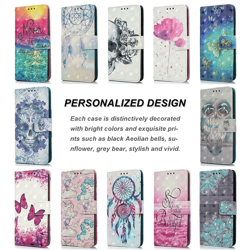 GrandEver Flip Case For Huawei Y6 Pro 2017 Cover TPU For Owl Wind bell ...