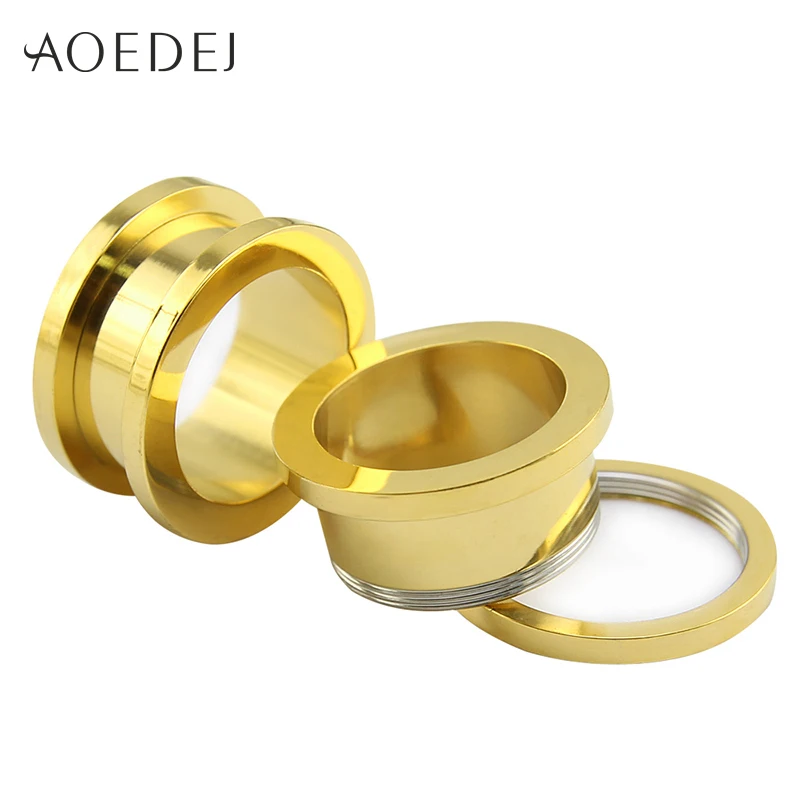 AOEDEJ 2 30mm Tunnels Ear plug Expanders Stainless Steel Piercing Plugs ...
