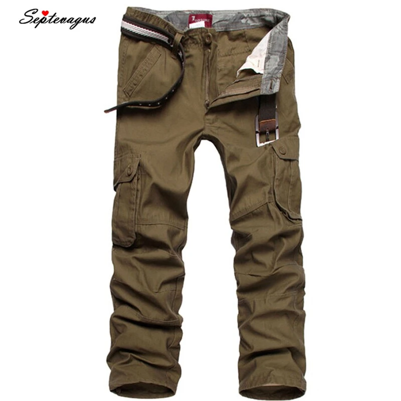 Cargo Hosen Männer Militär Armee Hosen Mehr Taschen Zipper Hosen Freien Casual Hosen Großen ...