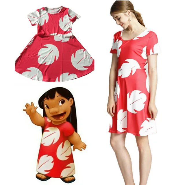 WXCTEAM Lilo and Stitch Dress Women Kid Girls Matching Halloween ...