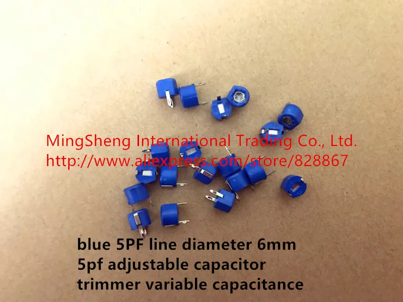 Original new 100% blue 5PF line diameter 6mm 5pf adjustable capacitor ...