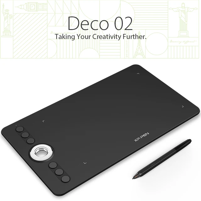 XPPen Deco 02 Graphics Drawing Tablet Pen Tablet with P06 Battery Free Passive Stylus and Shortcut Keys 8192 levels pressure AliExpress 7