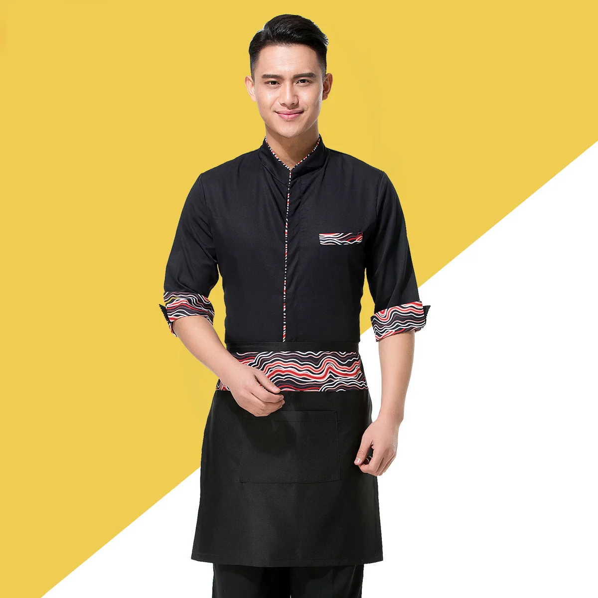 Chef Seragam Restoran Barat Pelayan Pakaian Kerja Lengan Pendek Overall ...