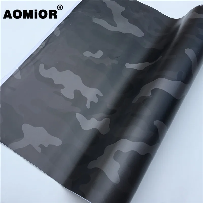 Black Elite Camo Vinyl Film Car Vinyl Wrap Film Roll Foil Sticker Sheet ...
