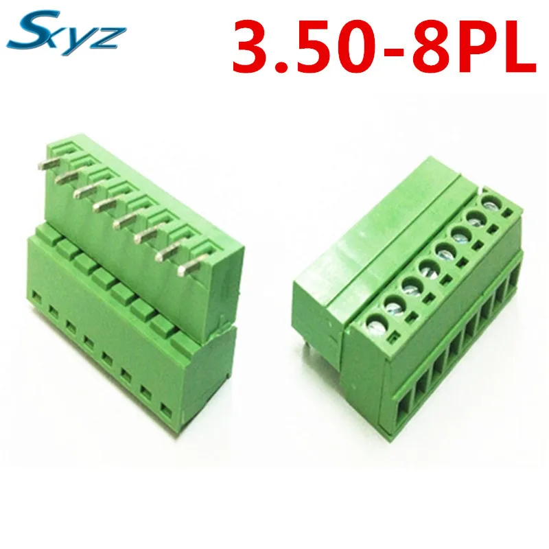 10sets 8 Pin PCB 15EDG 3.5mm spacing Right Angle Bend Pluggable Type ...