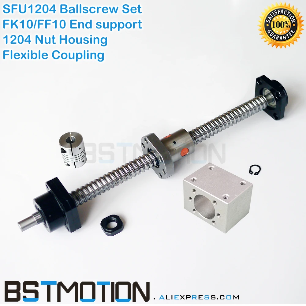 1204 Ballscrew set 161 200 300 400 500mm 561mm with SFU1204 Ballnut+ ...