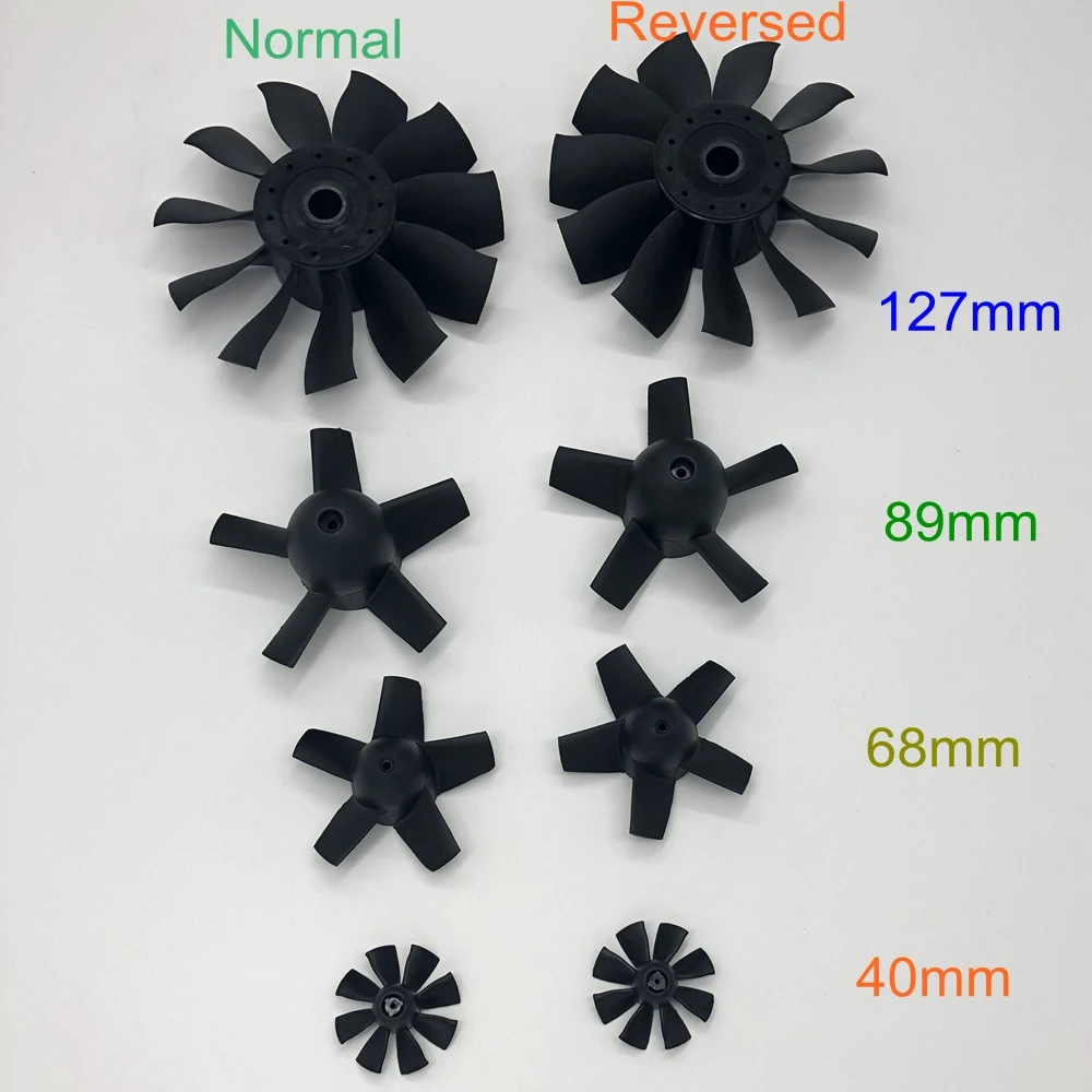 Normal and Reversed EDF Fan Blades 40mm 68mm 70mm 90mm 120mm Optional ...