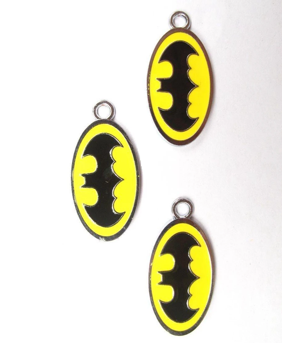 Classic 20 Pcs Cartoon Batman Charm Pendants DIY Jewelry Making Free ...