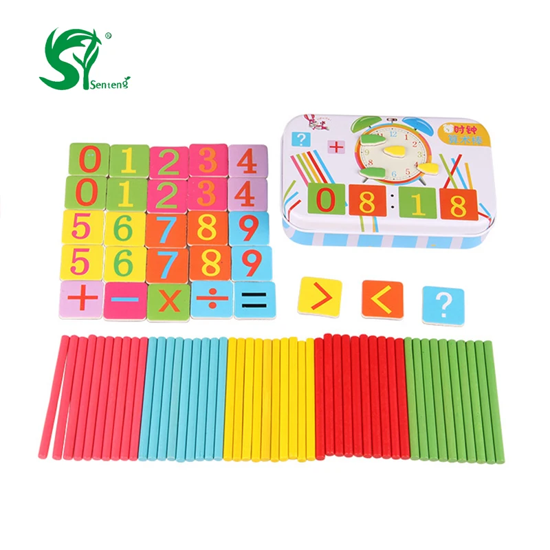 Wooden toys for children Numbers Sticks Learning Game Stick Bar ...