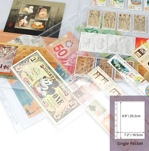 10 sheets 20.2X25.7CM NO.1:Single lines page Paper Money Album PVC ...