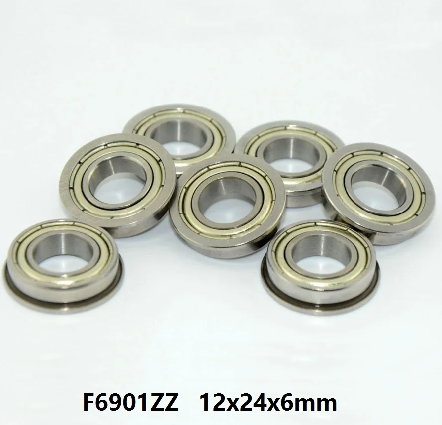 100pcs/lot F6901ZZ F6901Z F6901 ZZ Z 12x24x6 mm flange deep groove Ball ...